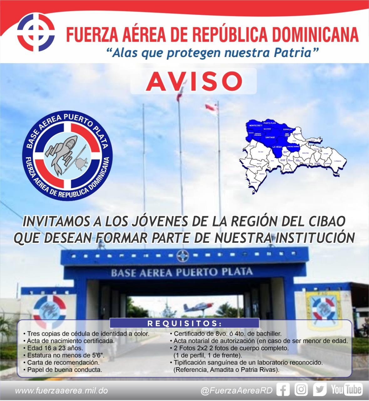 Base Aérea De Puerto Plata Anuncia Inicio De Evaluaciones A Jóvenes